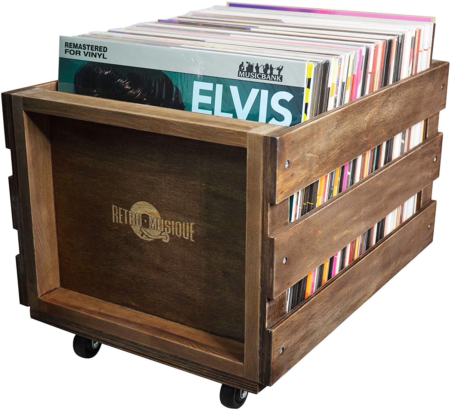 WOODEN LP CRATE WITH WHEELS [Accessories]– Vinyl8
