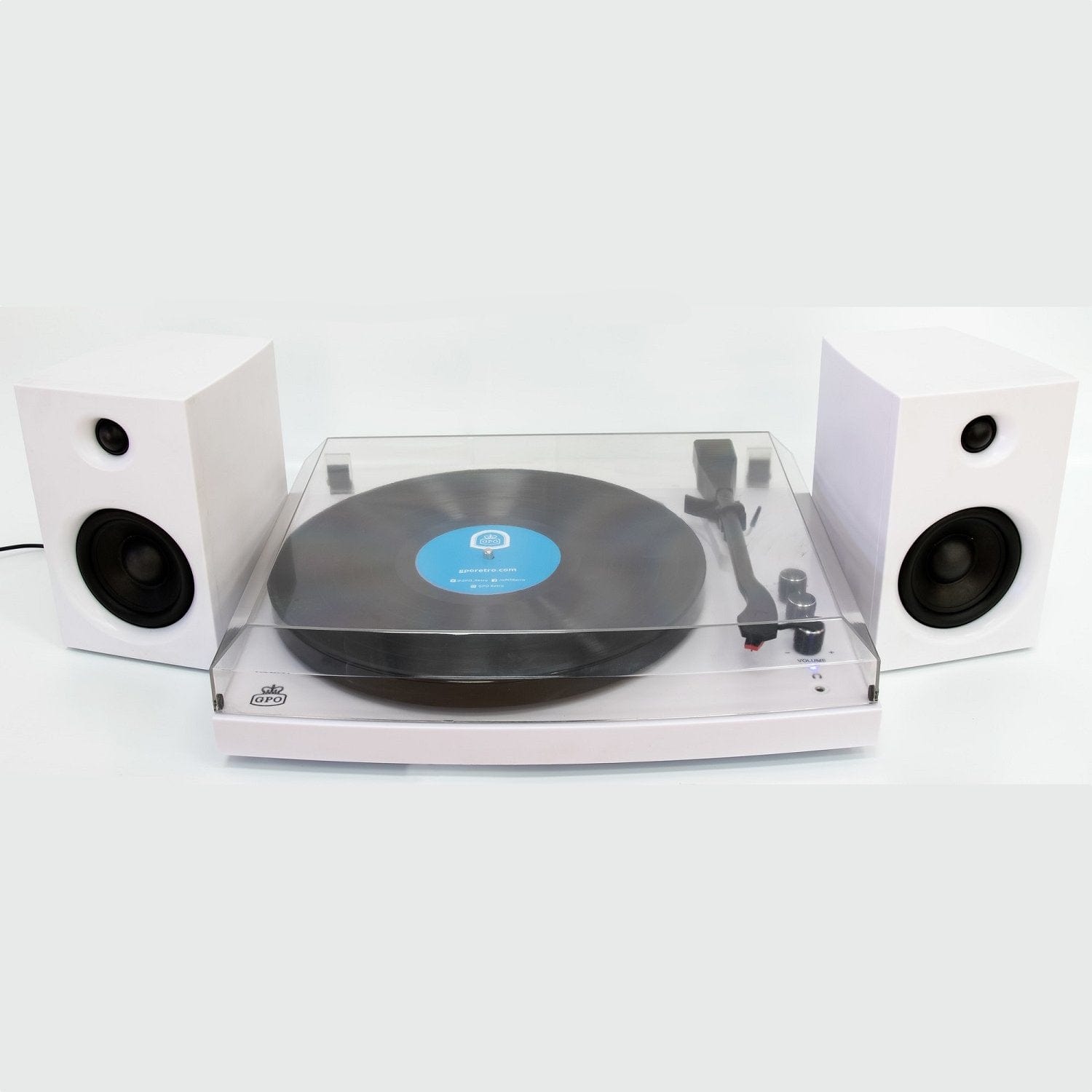 GPO Piccadilly - Bluetooth Turntable With Speakers (White) [Tech & Tur ...